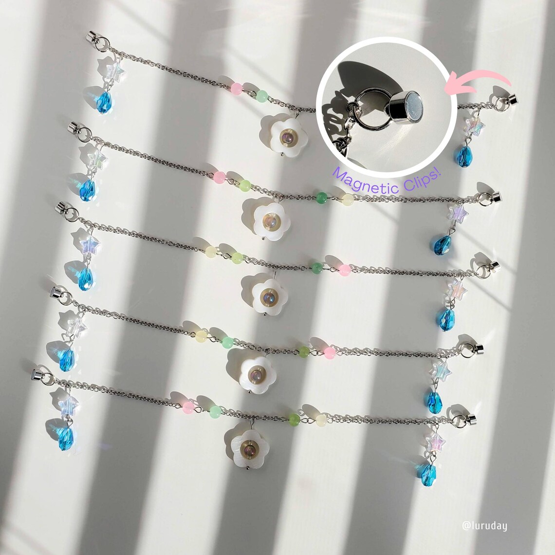 Beaded Chain | Room Decor | Glass Beads | Small Shelf Decor | Desk ...