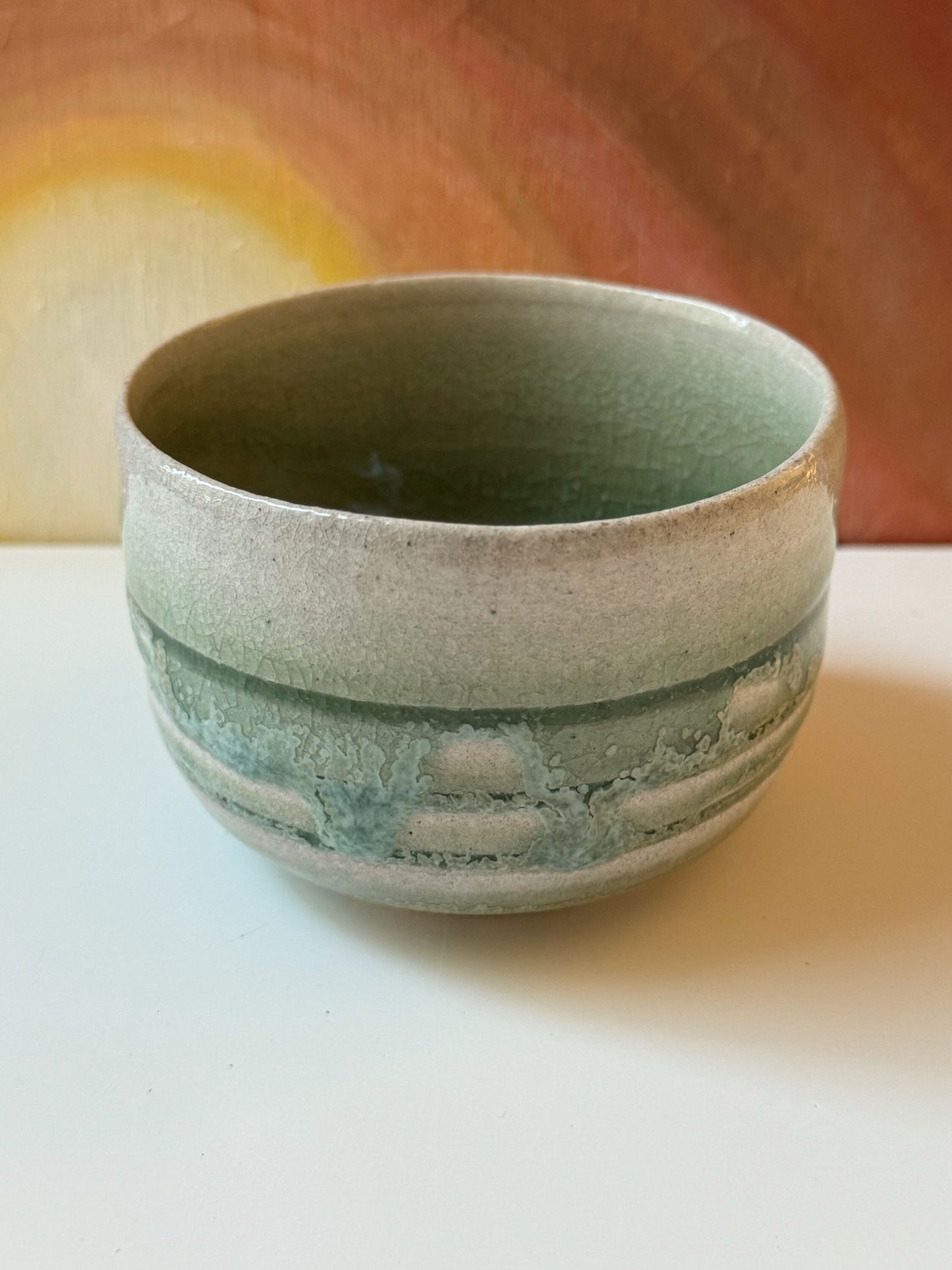 Green Pottery Bowl, Ceramic Plant Pot - Etsy