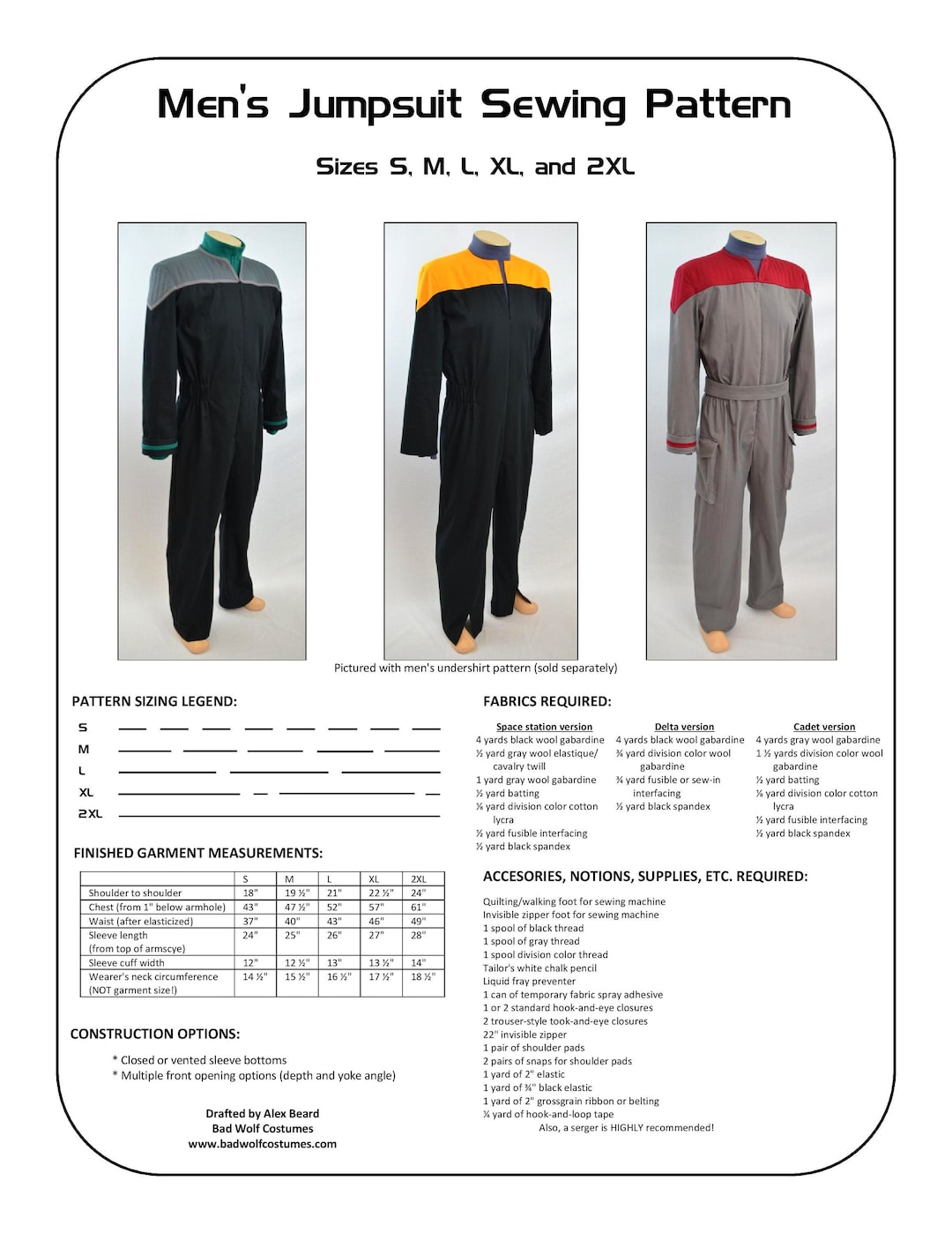 Men's Jumpsuit Sewing Pattern - Etsy