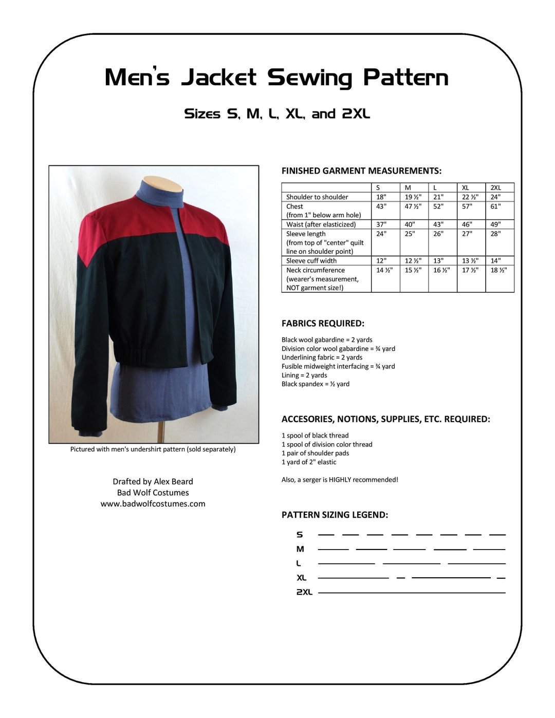 Men's Uniform Jacket Sewing Pattern - Etsy