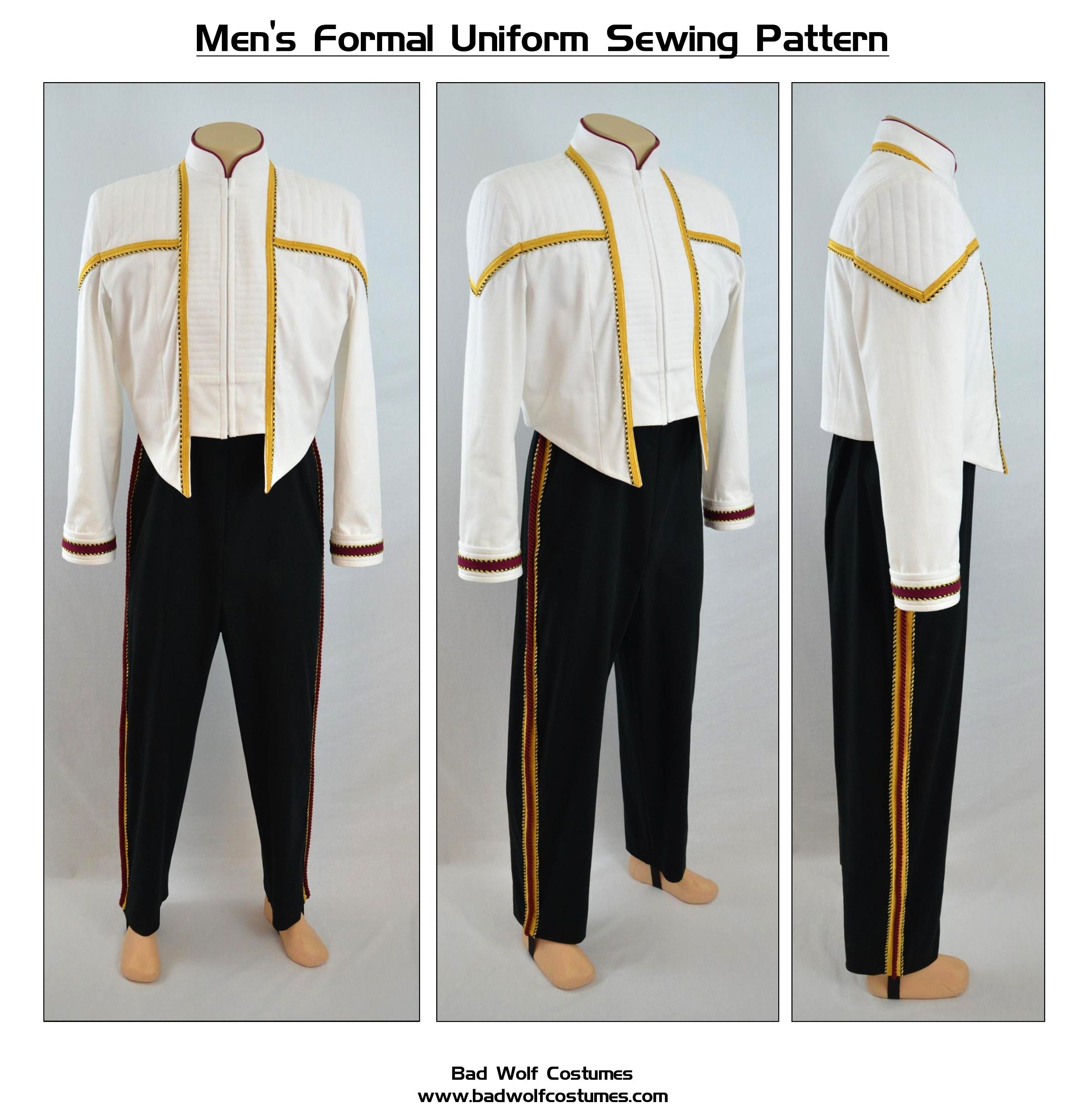 Men's Formal Uniform Sewing Pattern - Etsy