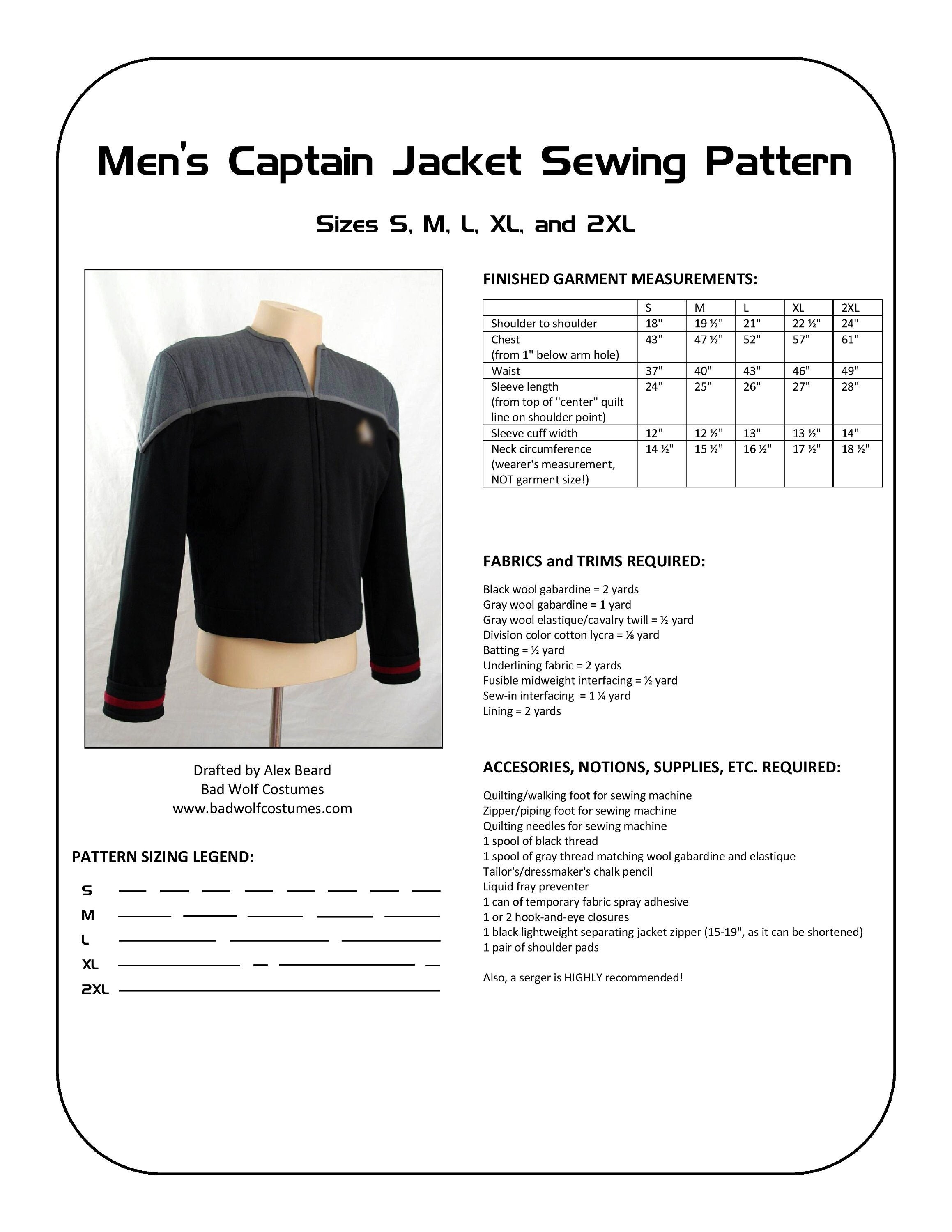 Men's Uniform Jacket Sewing Pattern - Etsy