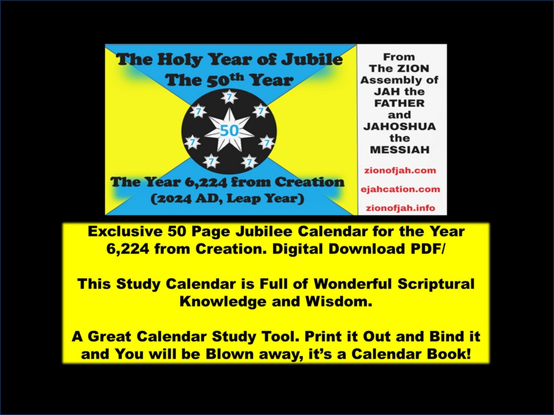 Digital Jubilee Calendar 50pages the Year of Jubilee the Year 6,224 ...