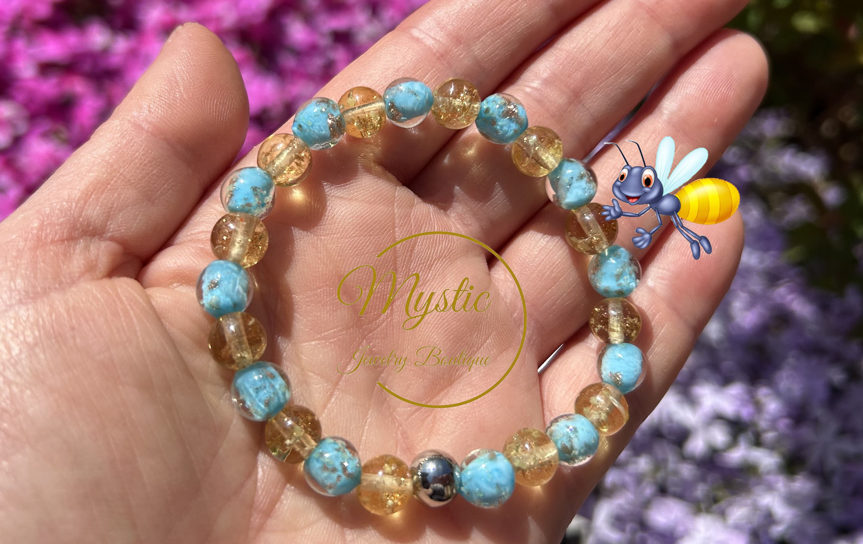 Glow in the Dark Firefly Bracelet: Luminous Lampwork Glass Bead Jewelry ...