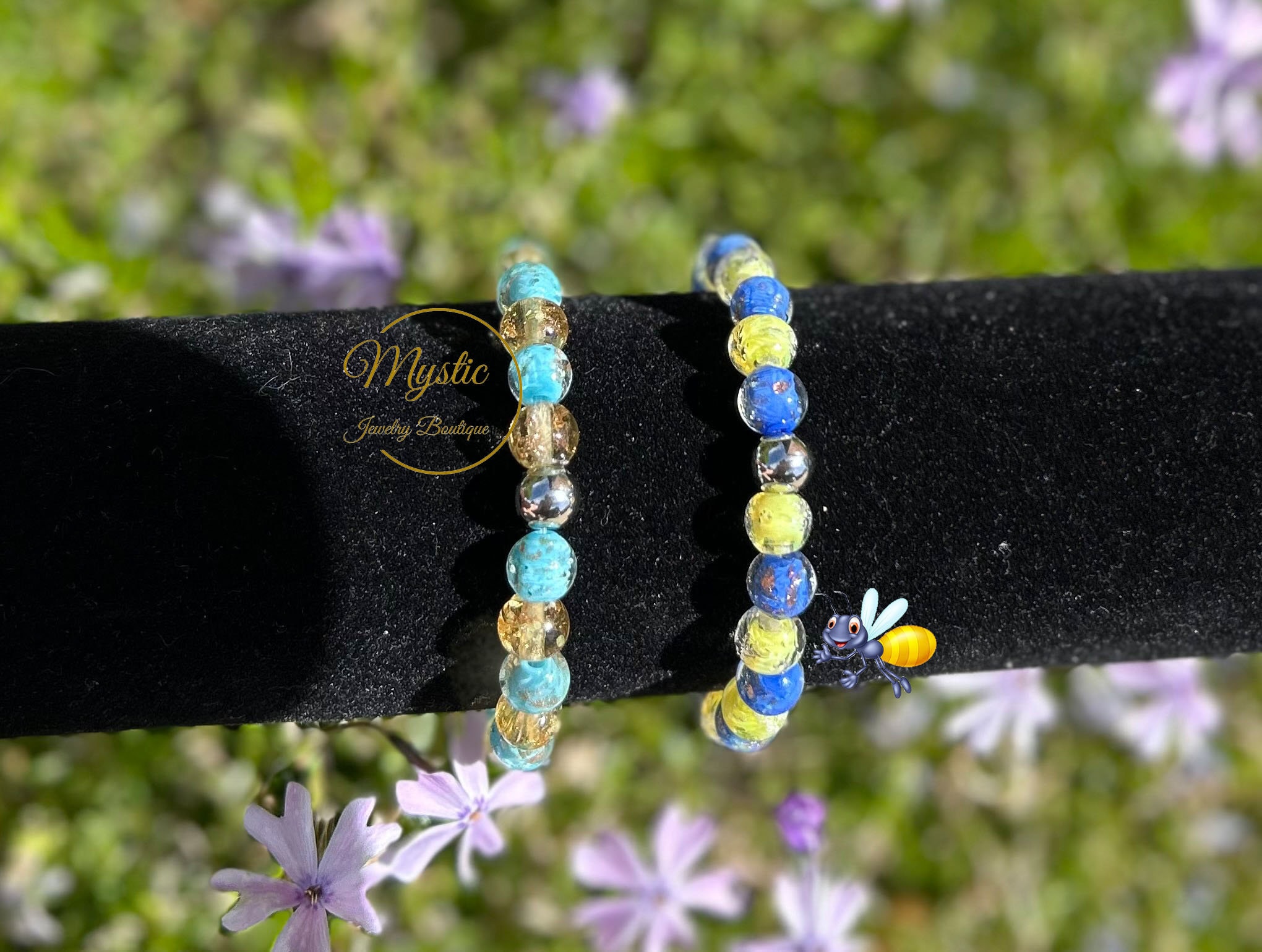 Glow in the Dark Firefly Bracelet: Luminous Lampwork Glass Bead Jewelry ...