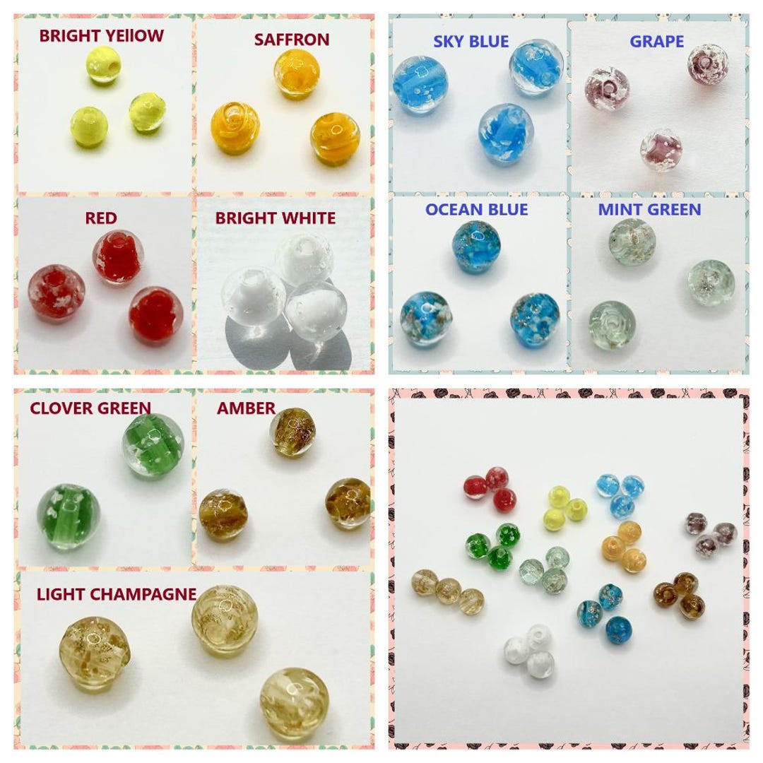 12 Pcs Glow in the Dark Beads for Making Bracelets 8mm Luminous Rainbow ...