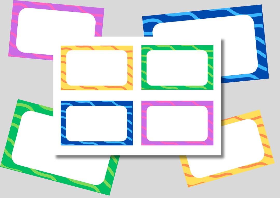 Blank Flashcard Template | Rainbow Card Deck | Study Cards - Etsy