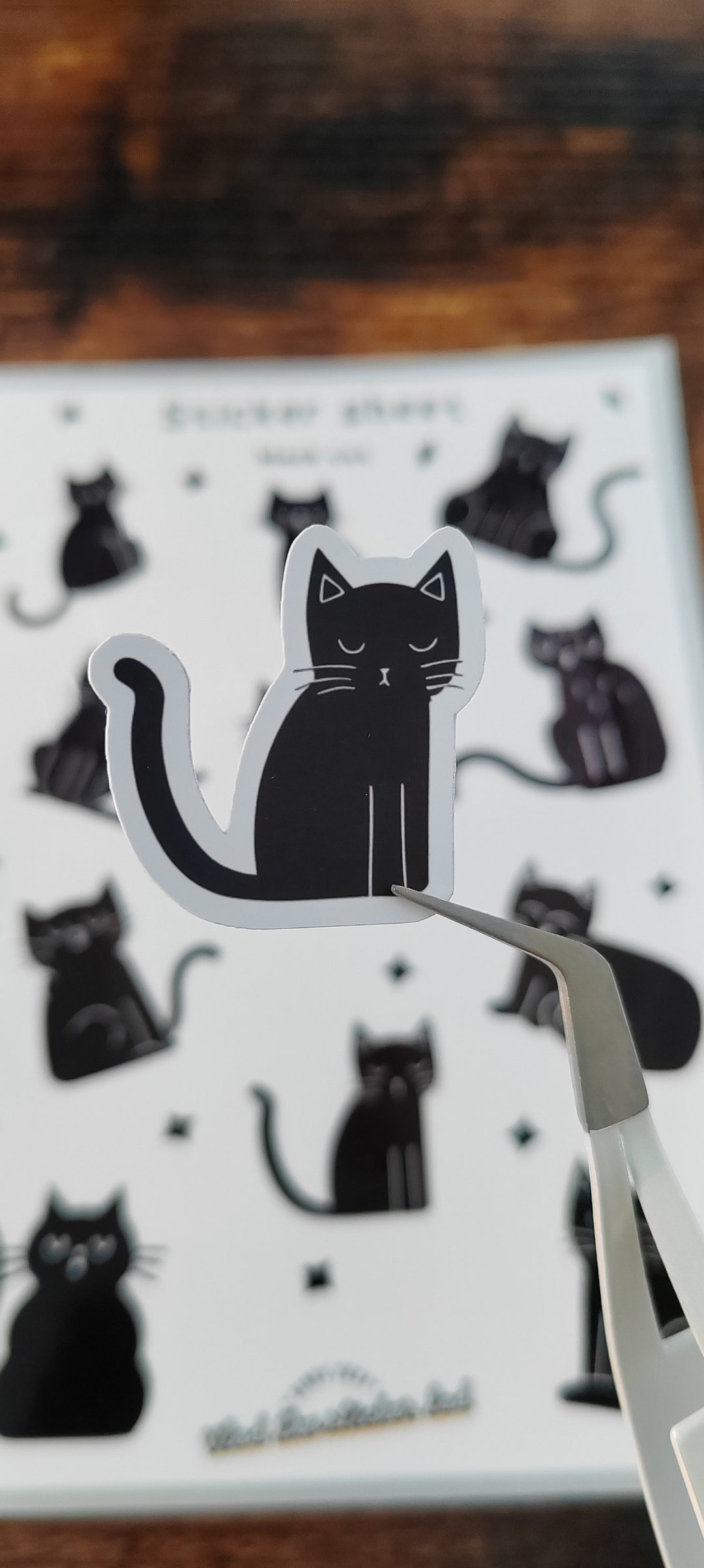 Black Cat Sticker Sheet 4x6, Black Cat Sticker Set, Cute Kawaii Cat ...