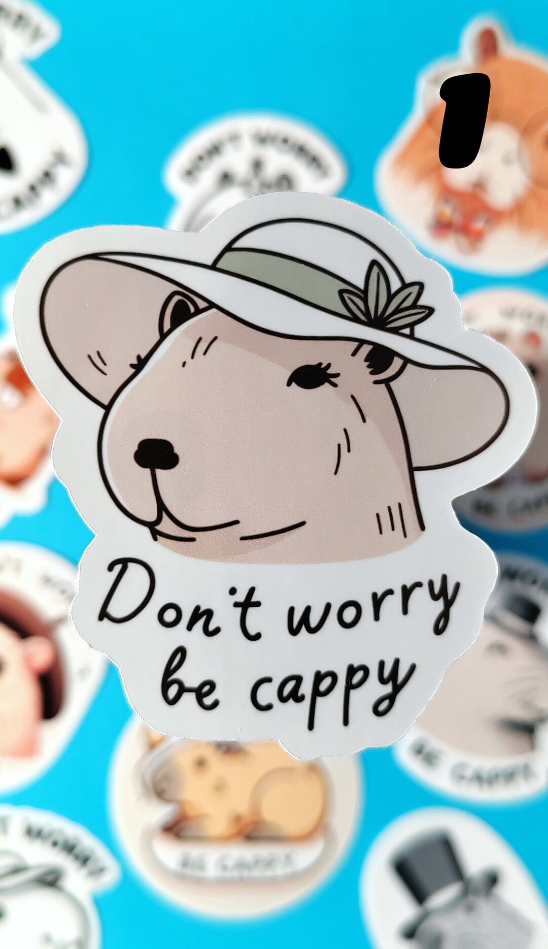 Don't Worry, Be Cappy Sticker 2.5 / Capybara Sticker / Journaling ...