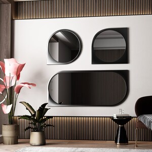 Asymmetrical Mirror Set Modern Curved Wall Mirrors – Irregular Unusual ...