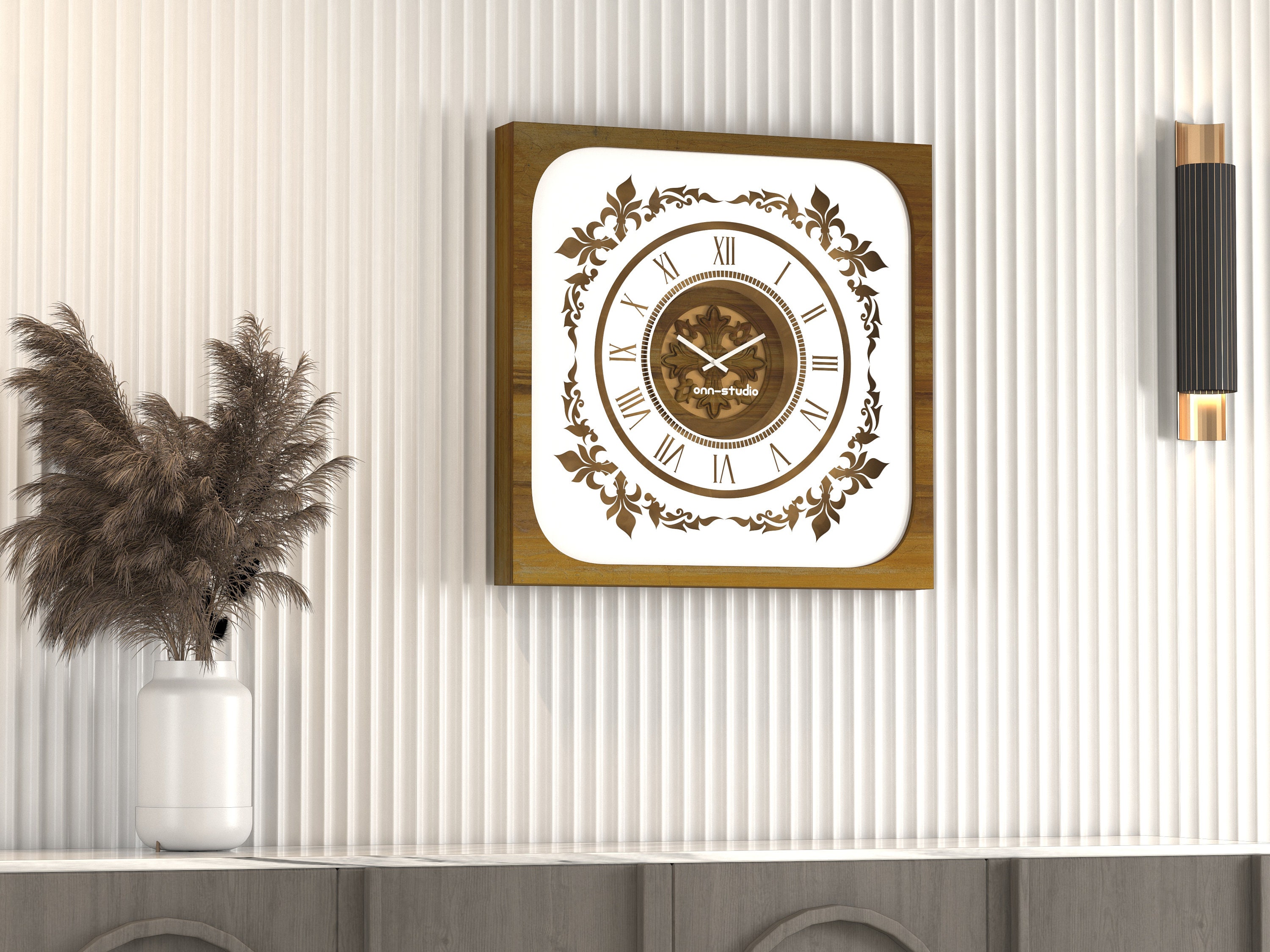 Large Vanity Mirror Clock - Oversized Mirror Clock, Farmhouse Wall Art ...