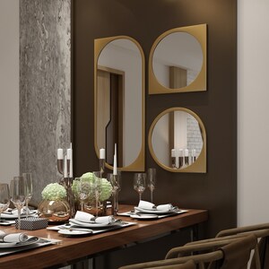 Asymmetrical Mirror Set Modern Curved Wall Mirrors – Irregular Unusual ...