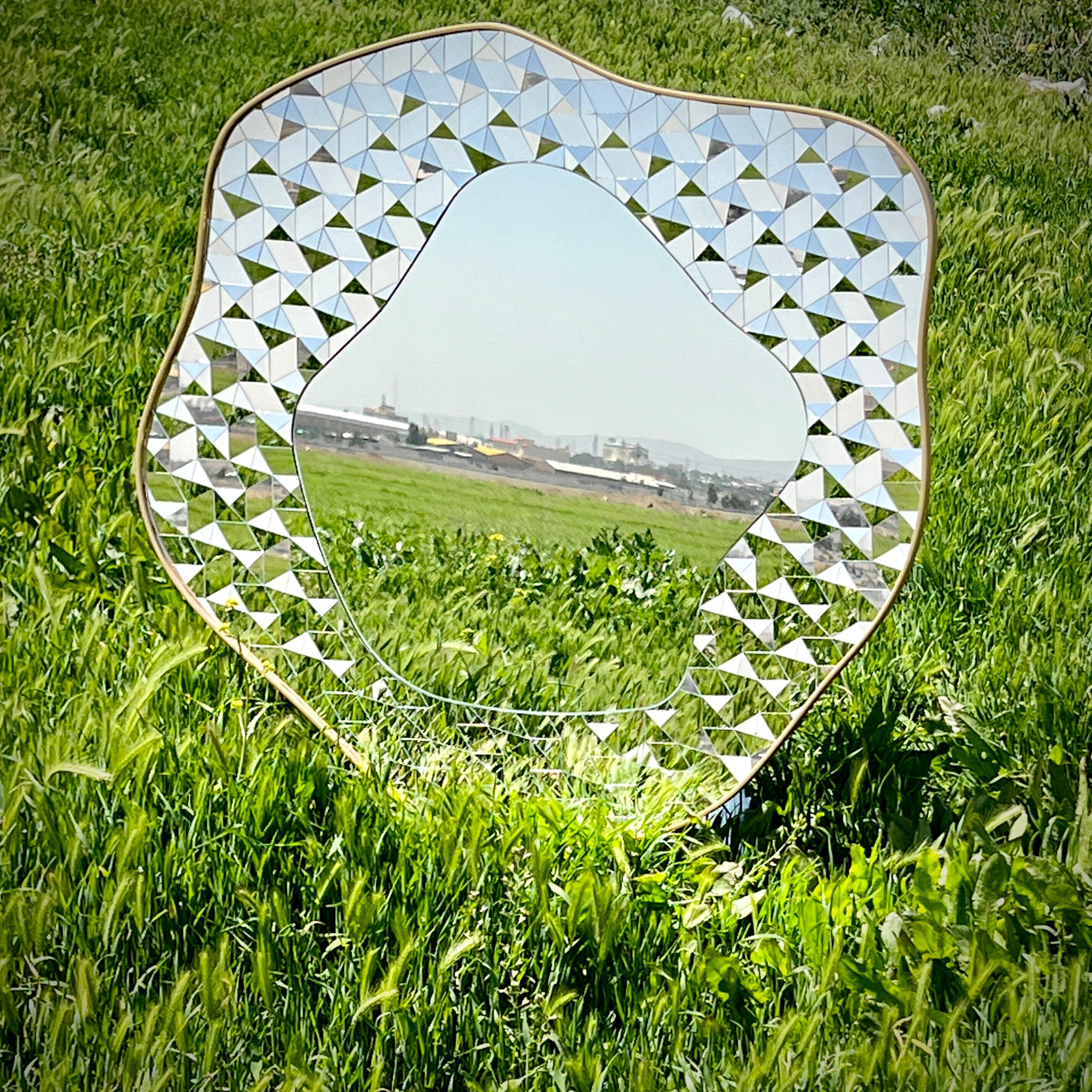 ASYMMETRICAL WALL MIRROR Large Wall Mirror, Art Deco Wall Mirror, Wall ...