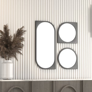 Asymmetrical Mirror Set Modern Curved Wall Mirrors – Irregular Unusual ...