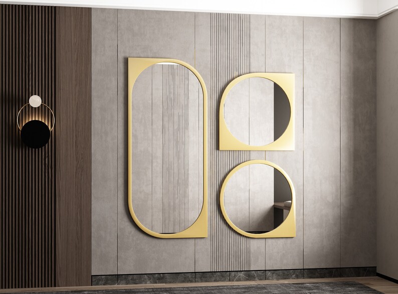 Asymmetrical Mirror Set Modern Curved Wall Mirrors – Irregular Unusual ...