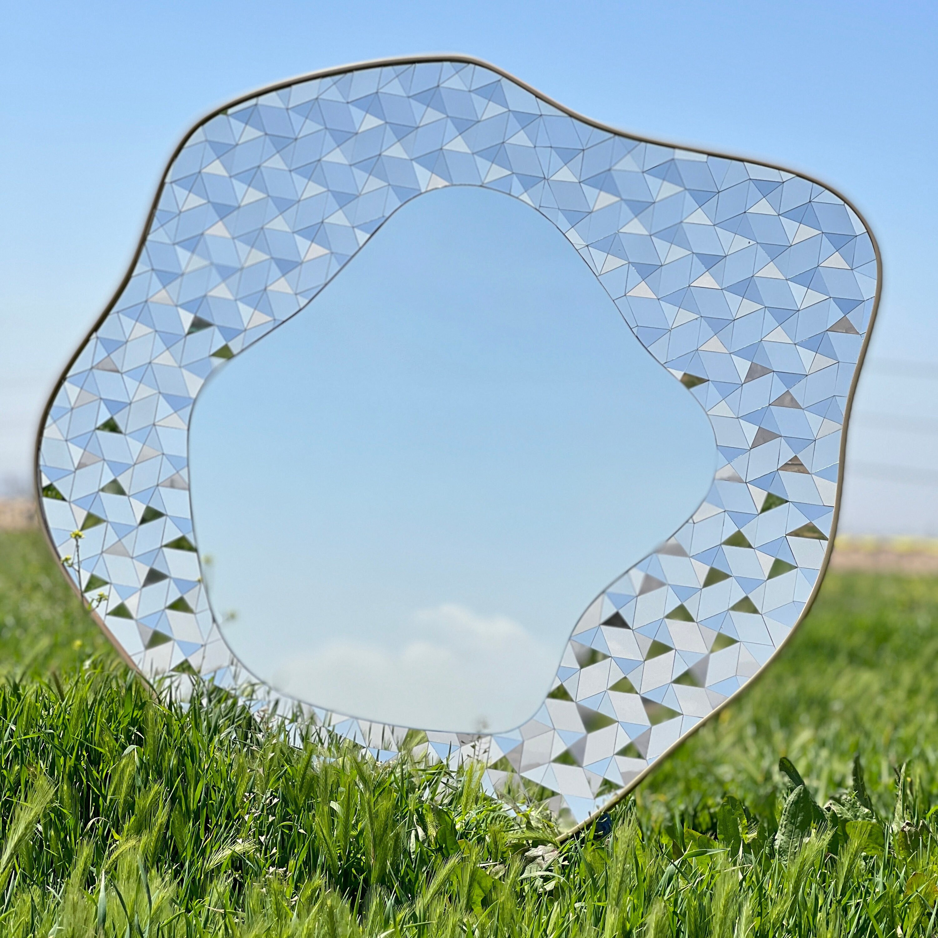 ASYMMETRICAL WALL MIRROR Large Wall Mirror, Art Deco Wall Mirror, Wall ...