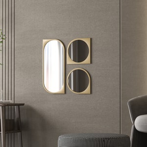 Asymmetrical Mirror Set Modern Curved Wall Mirrors – Irregular Unusual ...
