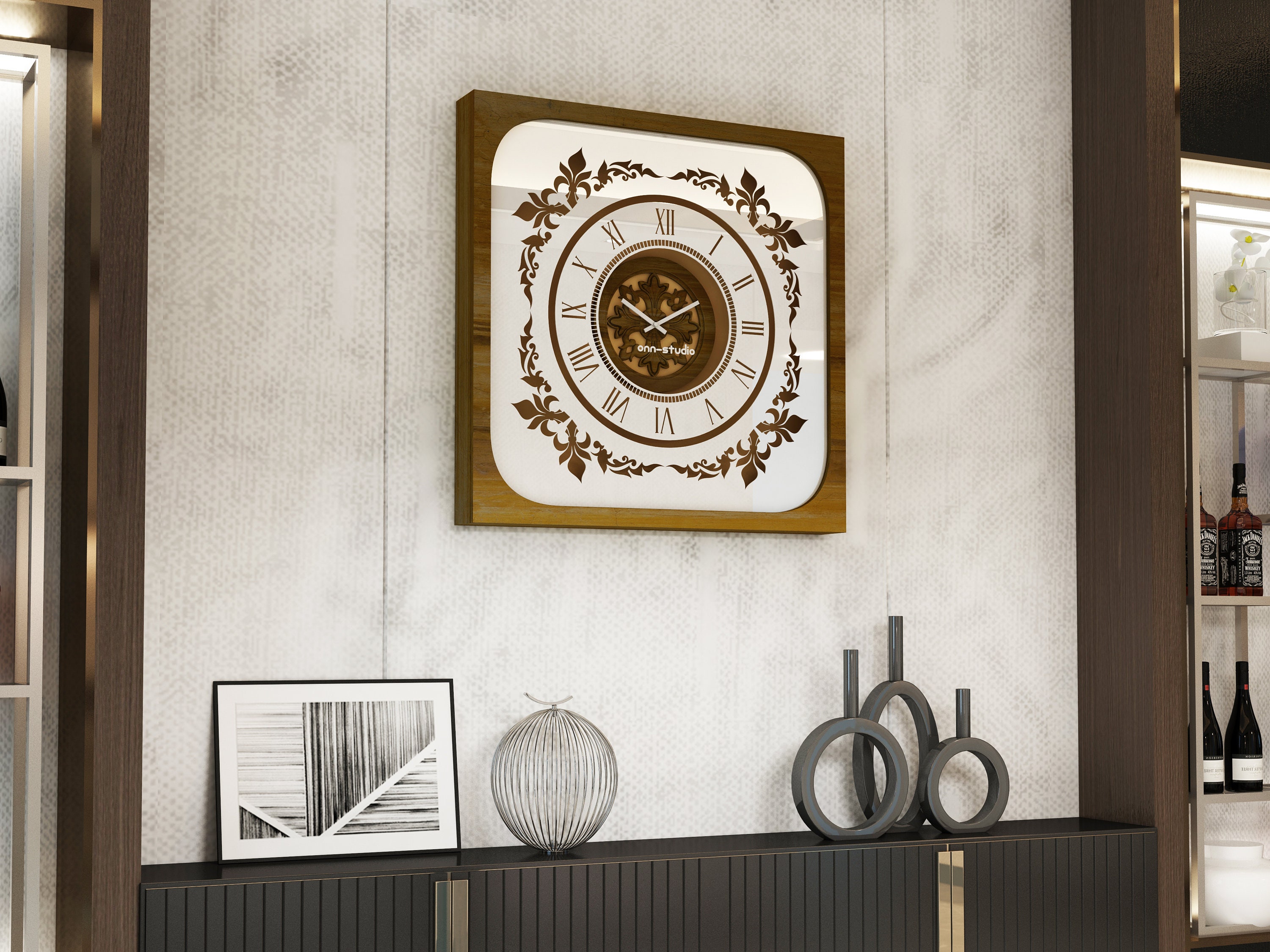 Large Vanity Mirror Clock - Oversized Mirror Clock, Farmhouse Wall Art ...