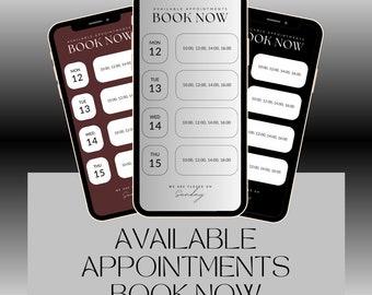 Weekly Availability Calendar Instagram Story, Silver Available ...