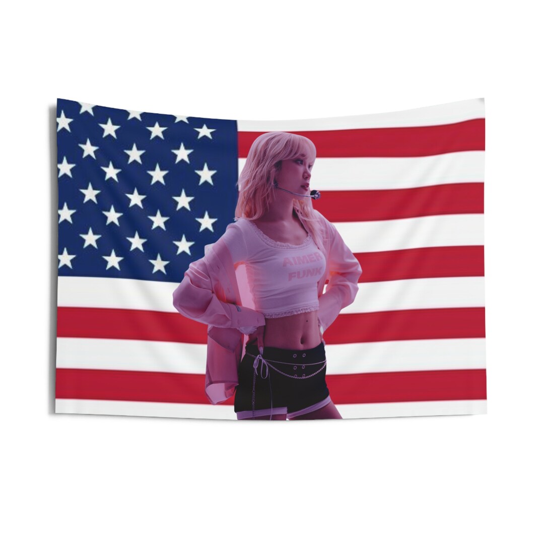 Le Sserafim Chaewon Kazuha America Flag Tapestry, Coacella Gift for Le ...