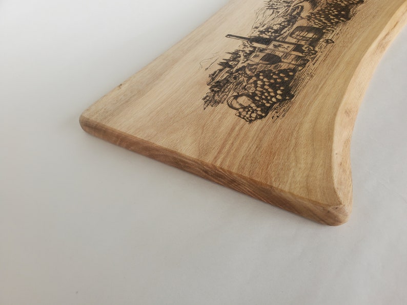 Laser Engraved Live Edge Charcuterie / Cheese Board, Vineyard Design - Etsy