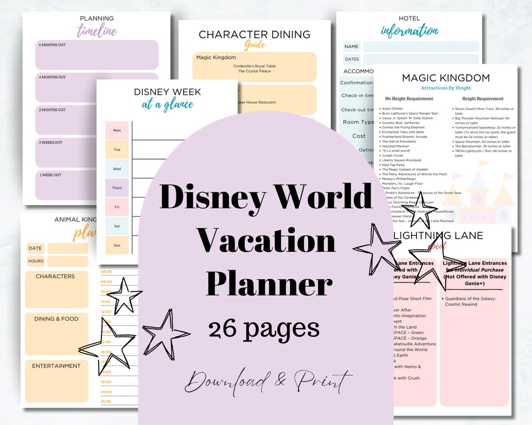 2024 WDW Vacation Planning Printable Guide, WDW Theme Park Vacation ...