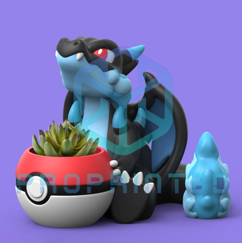 Pokemon Planter STL 3D File Bundle Pack, Pokemon Files charizard, Mega ...