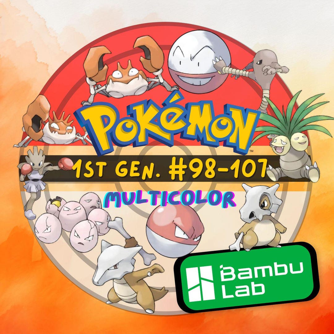 Pokemon 3MF !COLORED! Bambulab/prusa Ready 3D File Bundle Pack 1 GEN ...