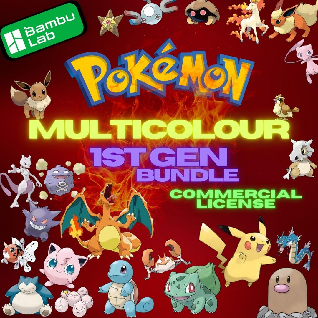 1 Gen 151 Pokemon STL / 3MF !COLORED! Bambulab/prusa XL Ready 3D File ...