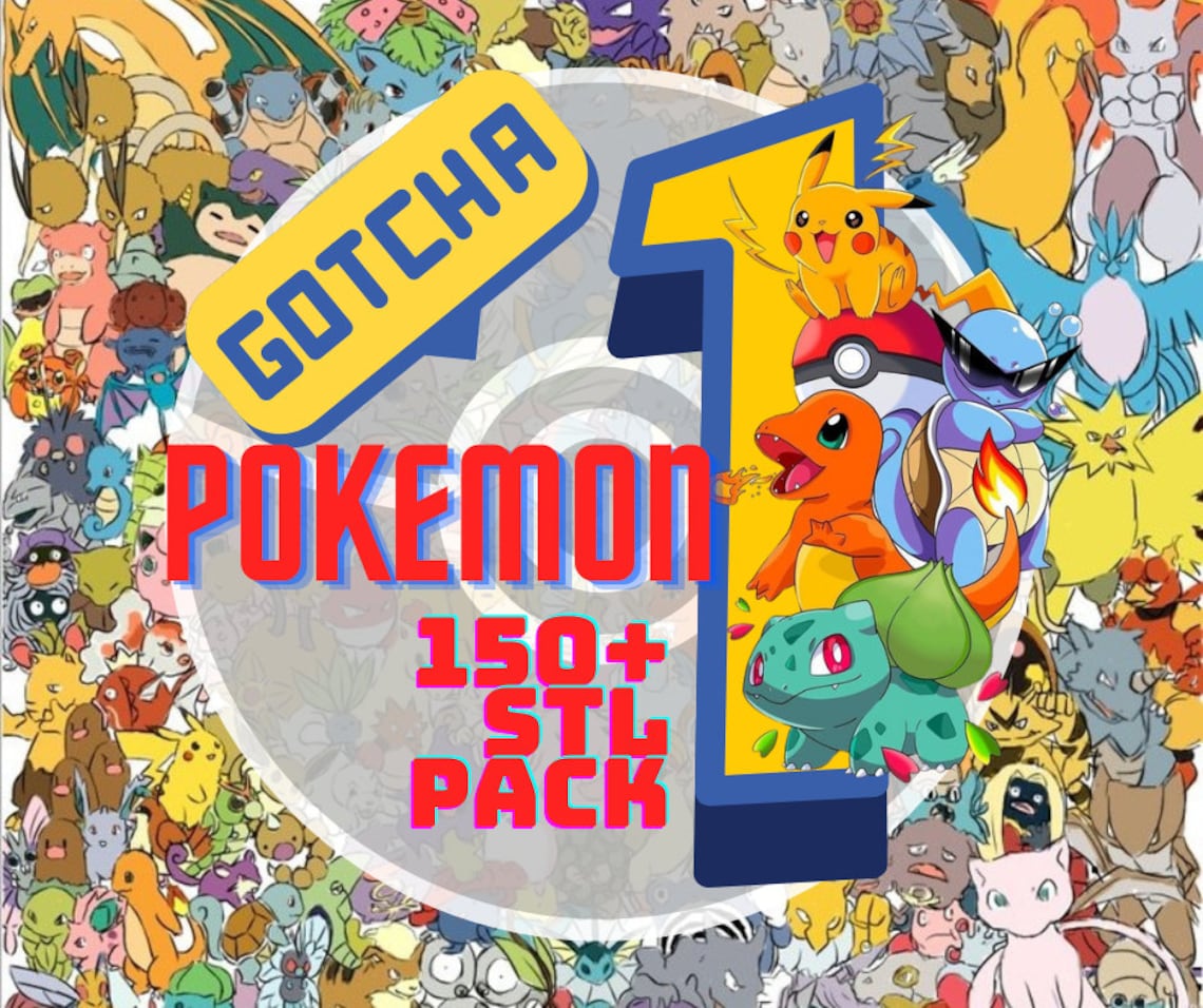 150 + Pokemon STL 3D File Bundle Pack 3D Printed Pokemon File - Pokemon ...