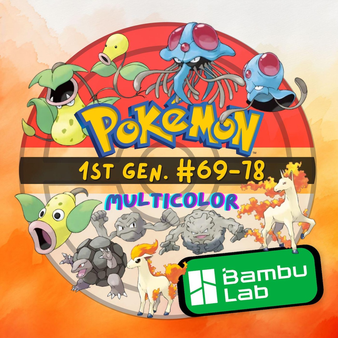 Pokemon 3MF COLORED Bambulab/prusa Ready 3D File Bundle Pack 1 GEN 69 ...