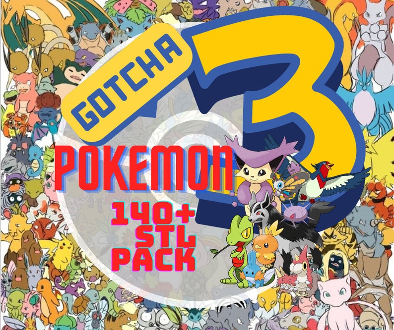 140 Pokemon STL 3D File Bundle Pack 3D Printed Pokemon File Pokemon ...