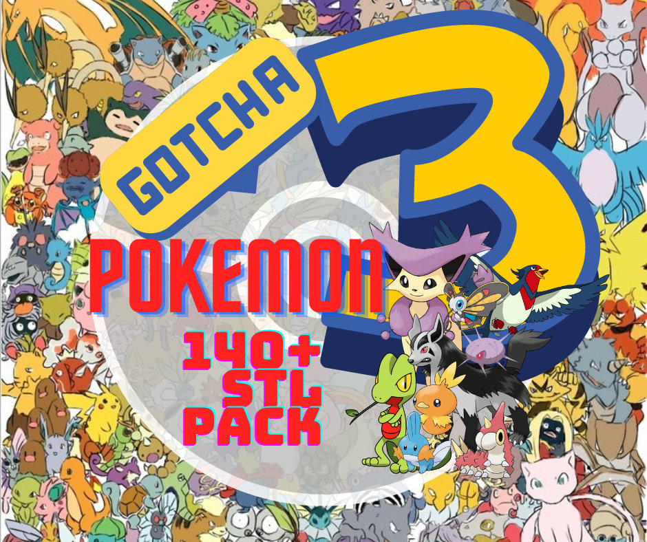 140 Pokemon STL 3D File Bundle Pack 3D Printed Pokemon File Pokemon ...