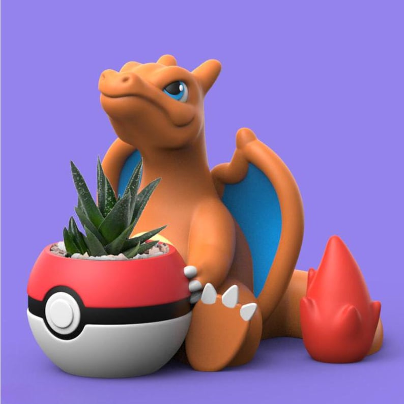 Pokemon Planter STL 3D File Bundle Pack, Pokemon Files -charizard, Mega ...