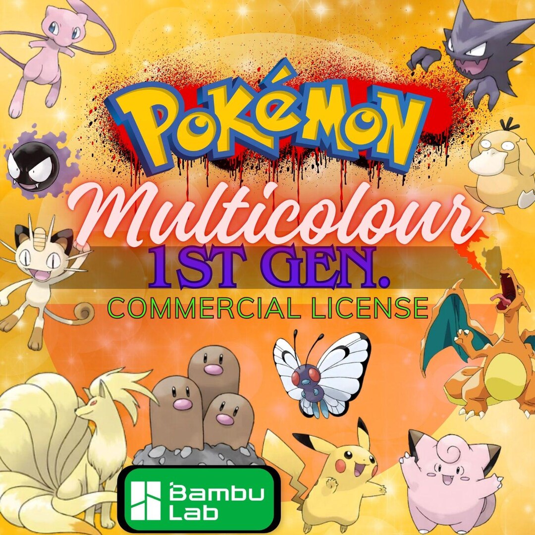 1 Gen 151 Pokemon STL / 3MF COLORED Bambulab/prusa XL Ready 3D File ...