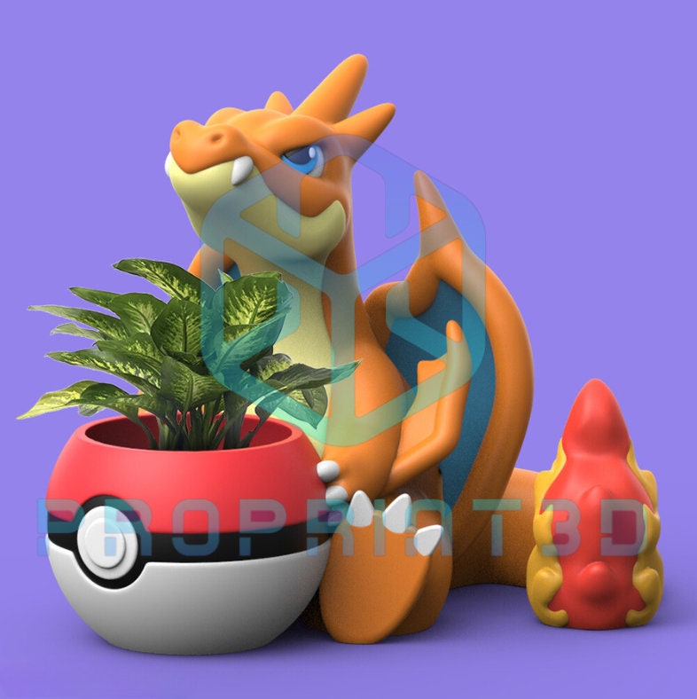 Pokemon Planter STL 3D File Bundle Pack, Pokemon Files charizard, Mega ...