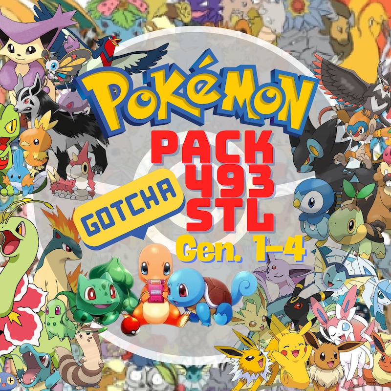 Pokemons 3d Print File - Etsy UK