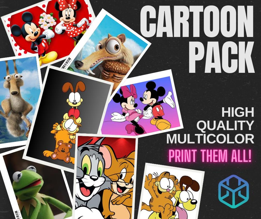 Cartoon Pack of Famous Characters: Garfield With Oddie, Mickey Mouse ...