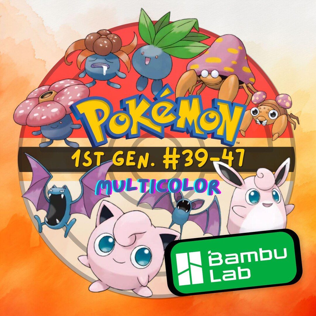 Pokemon 3MF !COLORED! Bambulab/prusa Ready 3D File Bundle Pack 1 GEN ...