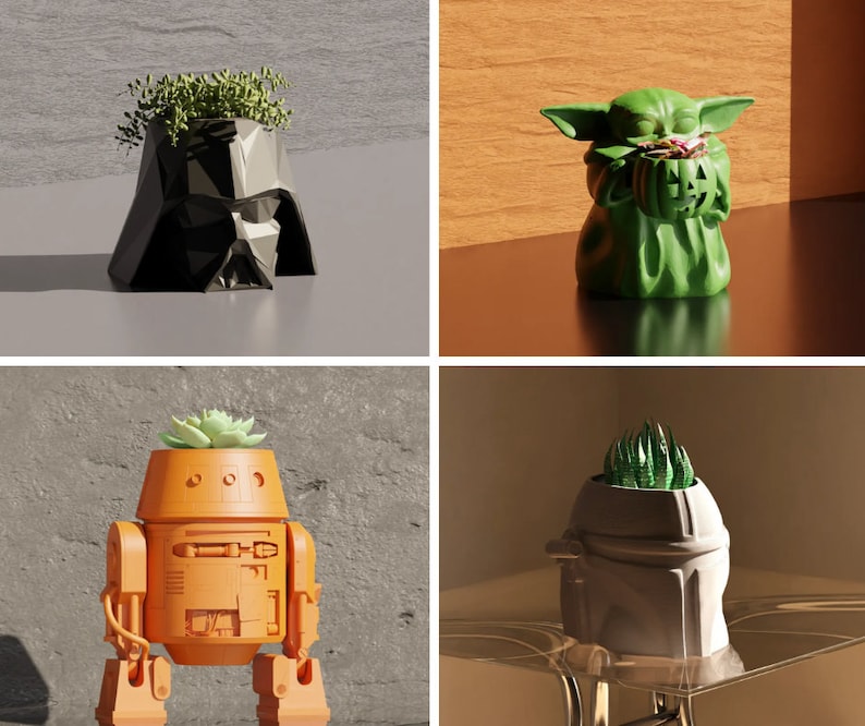 Star Wars MEGA PACK 3D STL Planters | Star Wars Files for 3D Printers ...