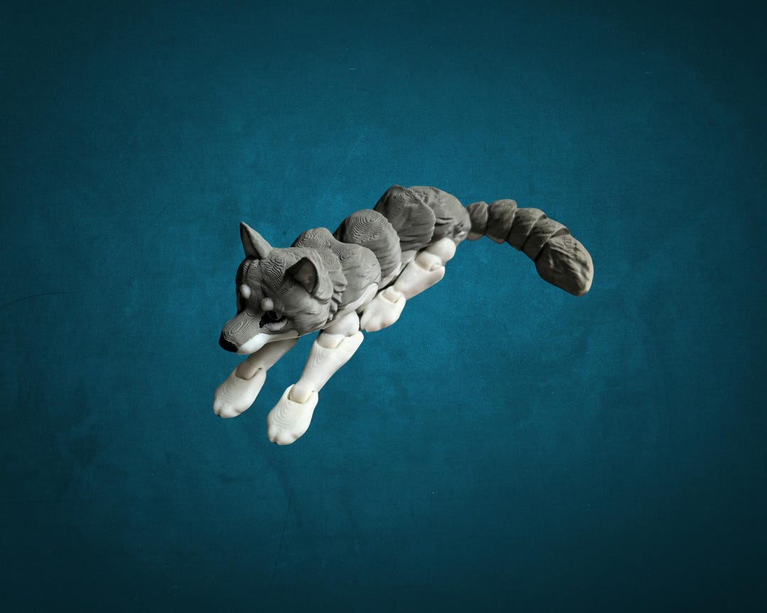 Articulated Wolf Figure: Poseable 3D Printed Husky Model - Etsy