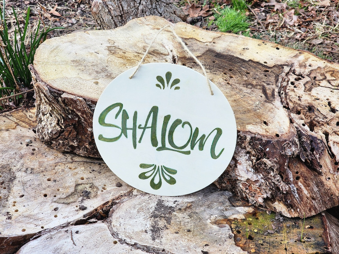 Shalom Door Sign Wall Art Home Décor Peace Sign - Etsy