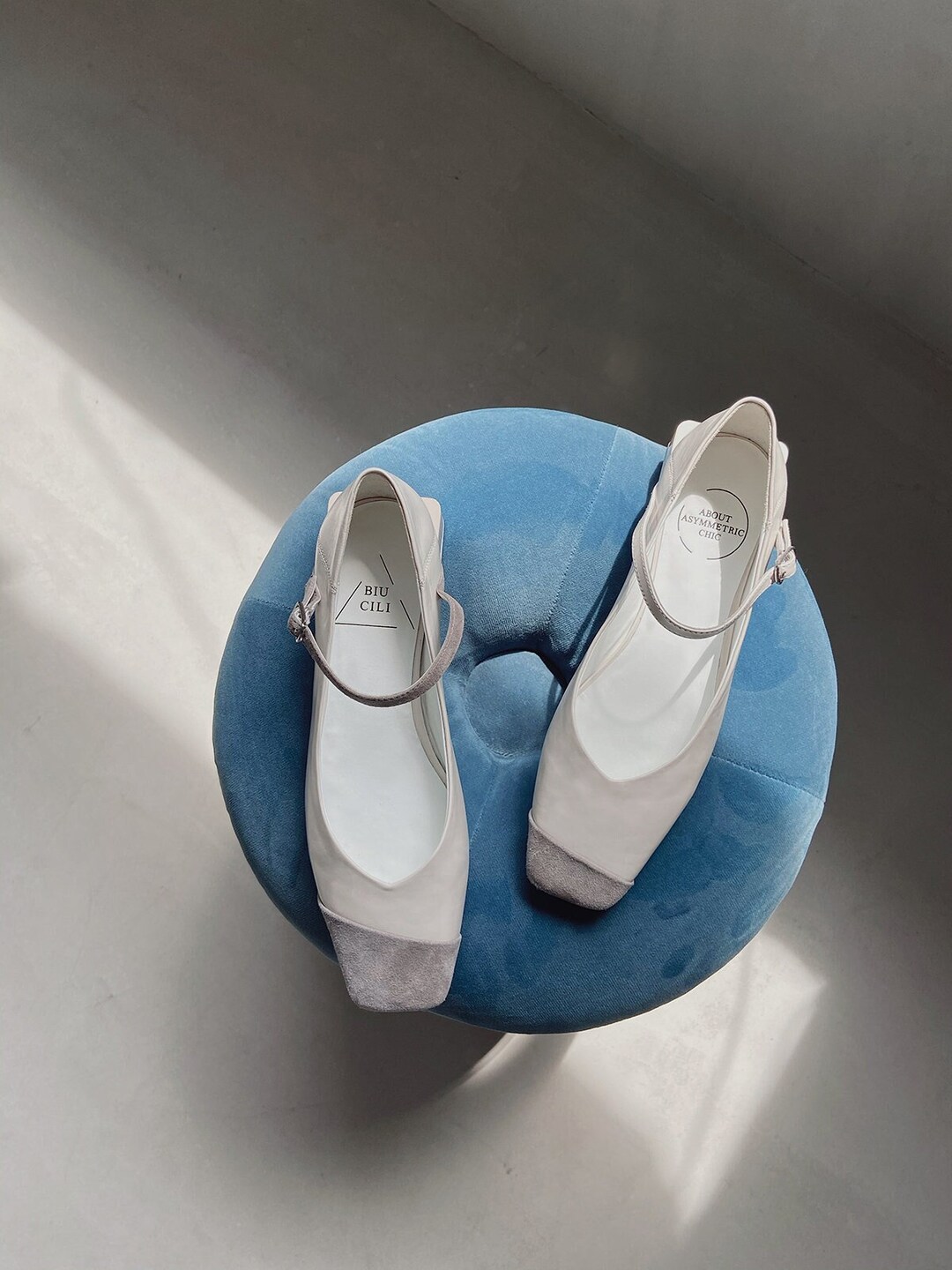 Women's Asymmetric Square Toe Soft Leather Mary Janes Shoes in White ...