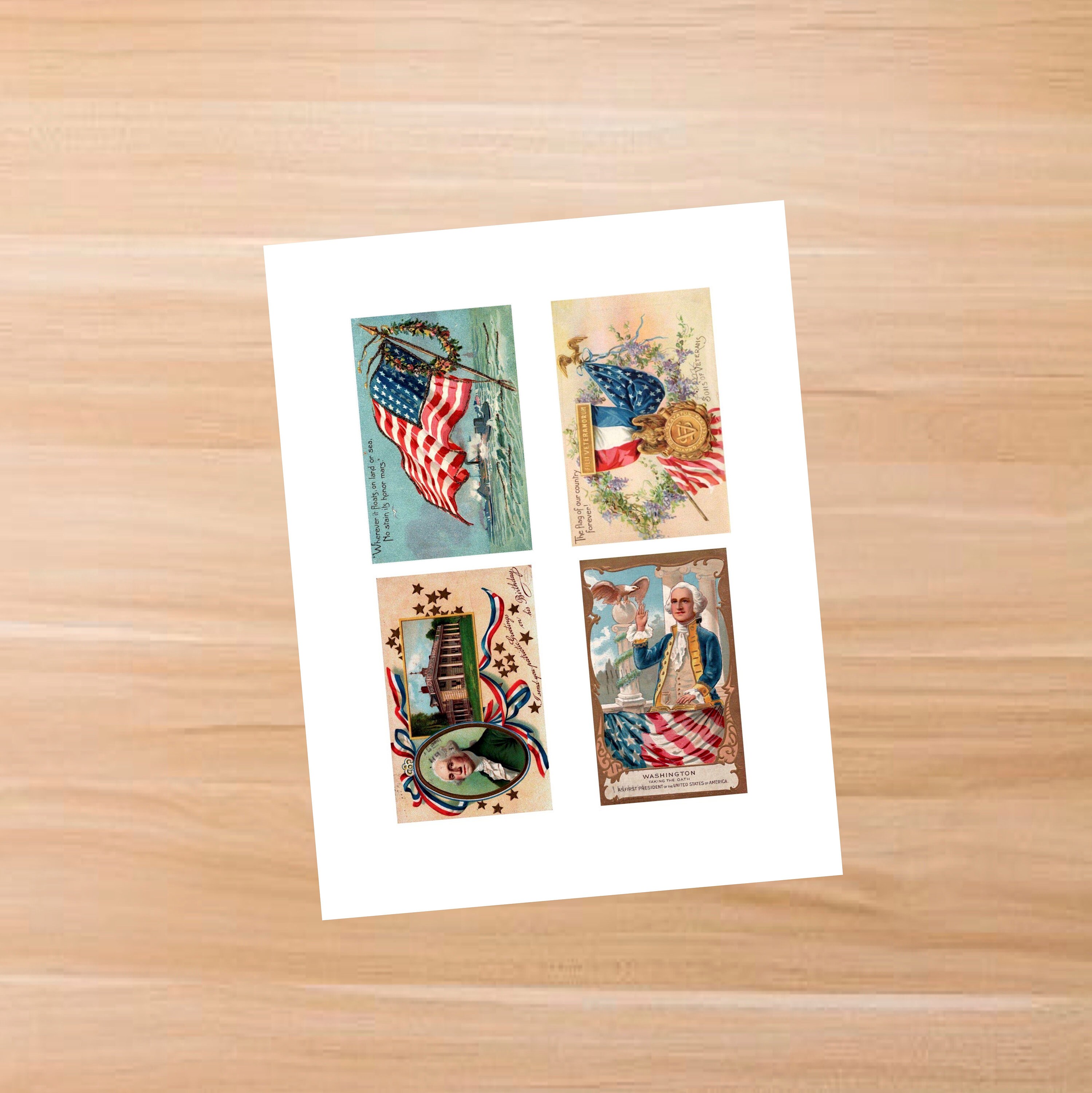 Vintage Patriotic Postcards Printable Vintage Pictures Junk Journal ...