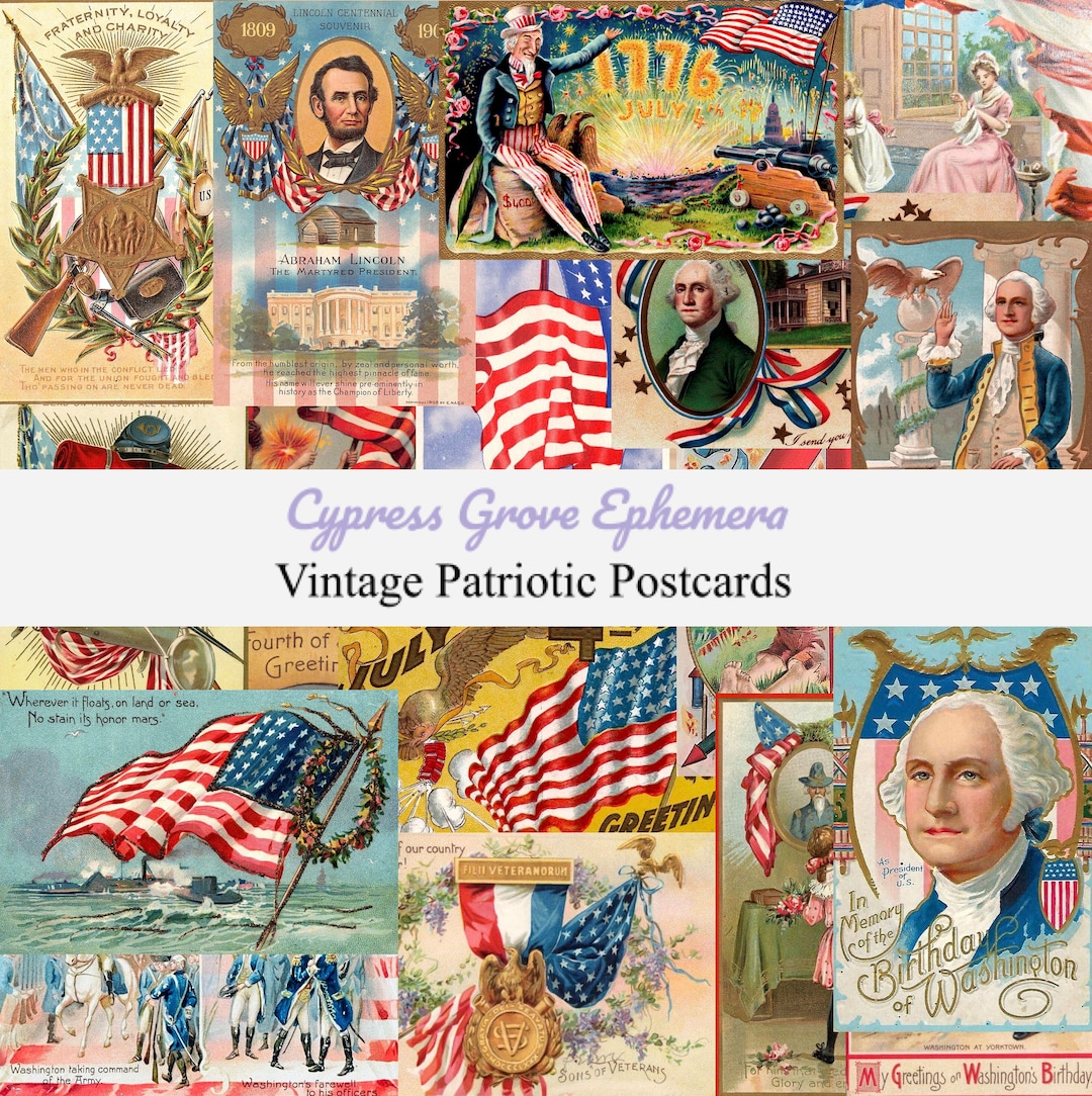 Vintage Patriotic Postcards Printable Vintage Pictures Junk Journal ...