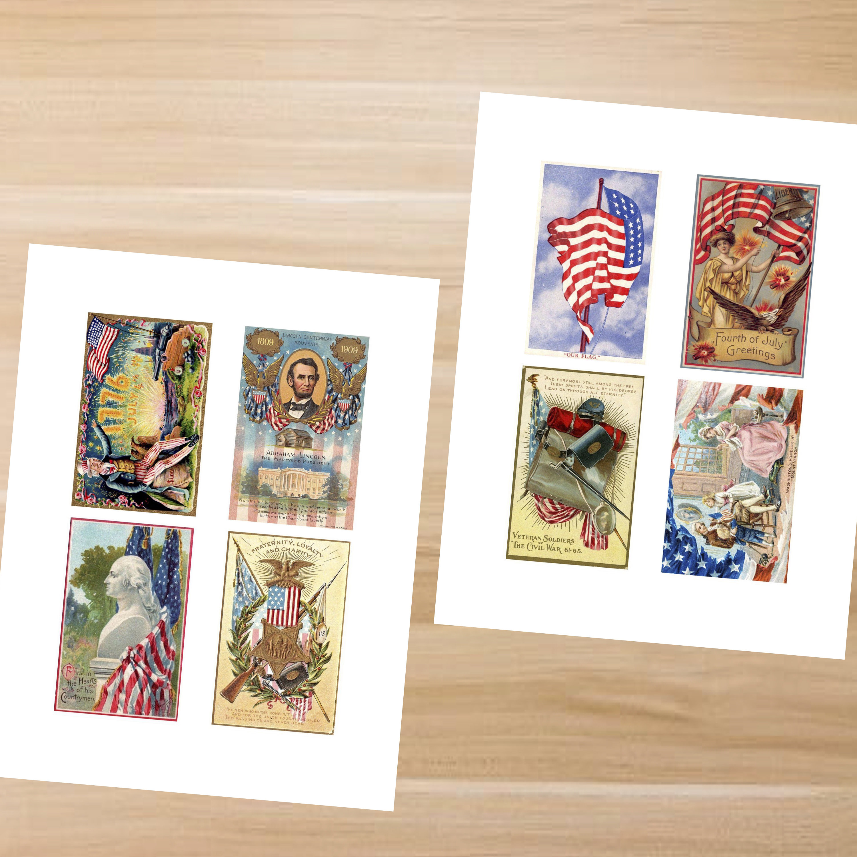 Vintage Patriotic Postcards Printable Vintage Pictures Junk Journal ...