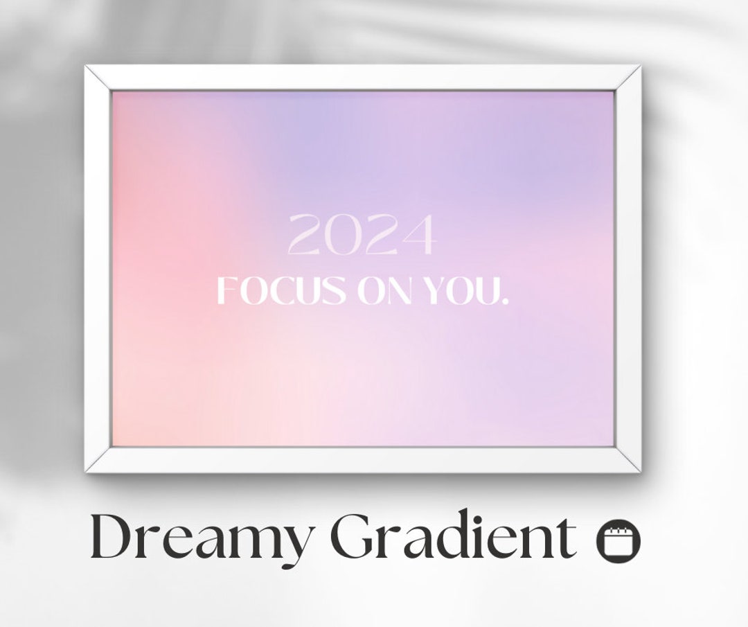 2024 Dreamy Gradient Printable Calendar Monthly Wall Calendar Dreamy ...