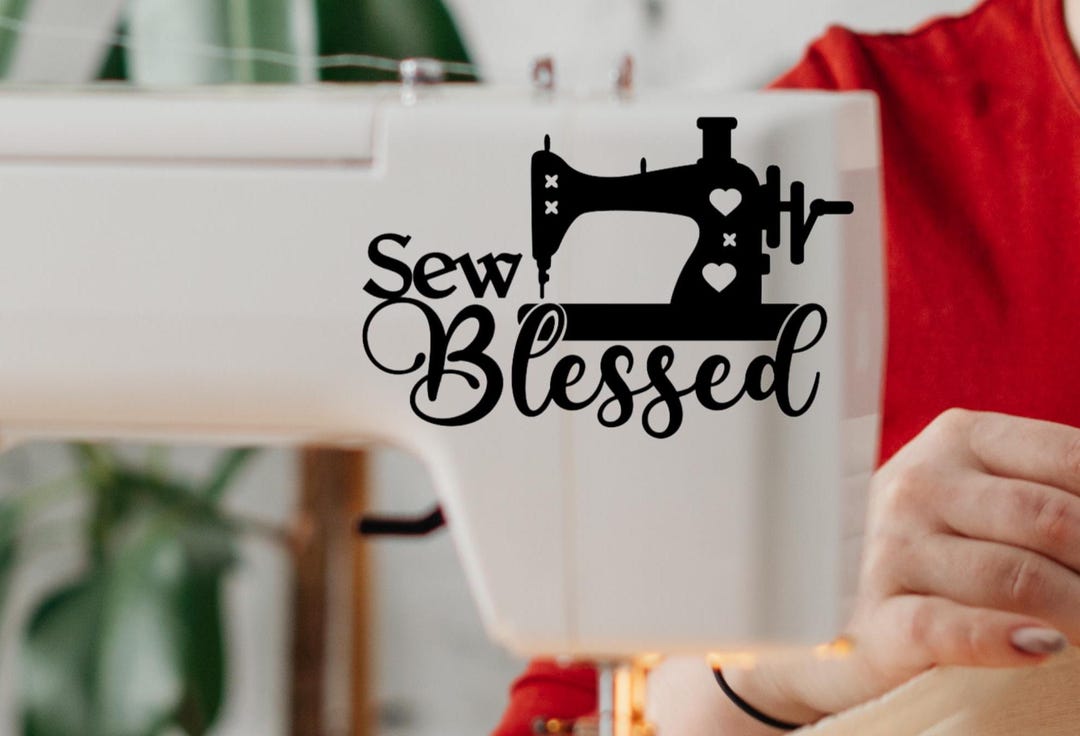 Decal - "sew Blessed" Sewing Machine Car Decal Window Decal Mirror ...