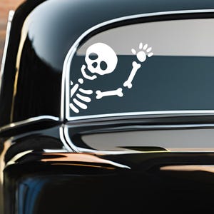 Decal - Hey Boo! Waving Skeleton Vinyl Decal – Cute Spooky Sticker for ...