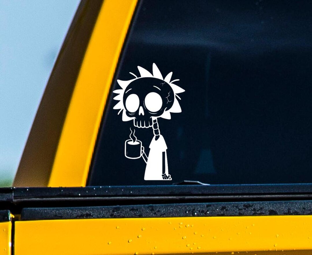 Decal - Skeleton Coffee Dude Decal – Funny Goth Vinyl Sticker for Cars ...